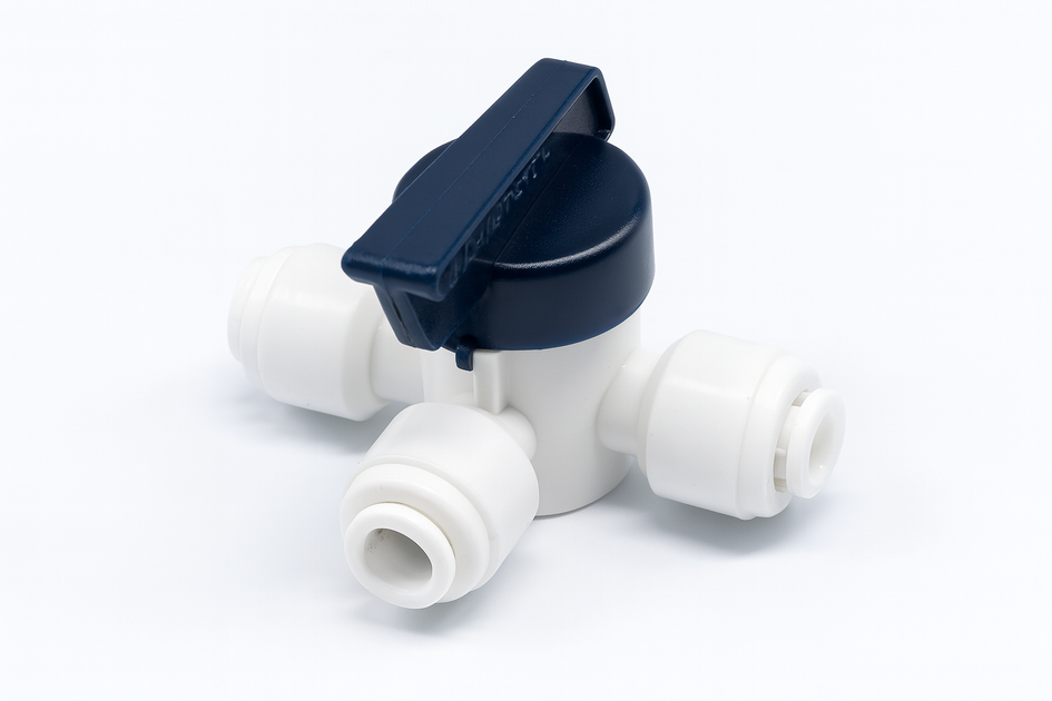 3-Way Ball Valve 1/4" Push Connect – LiquaGen