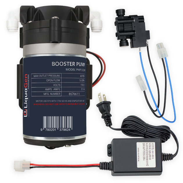 1/4" Reverse Osmosis Booster Pump Kit - Up to 200 GPD – LiquaGen