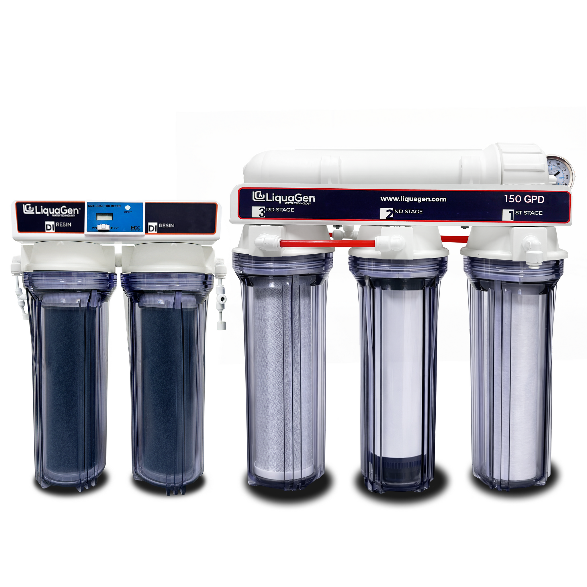 6 Stage Ultra-Premium 150 GPD RO/DI System with Gauge & TDS